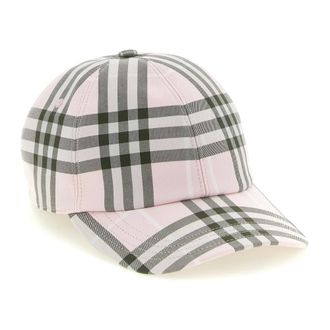 Burberry Femme, Accessoires, Rose, Taille: M Check Cotton Baseball Cap