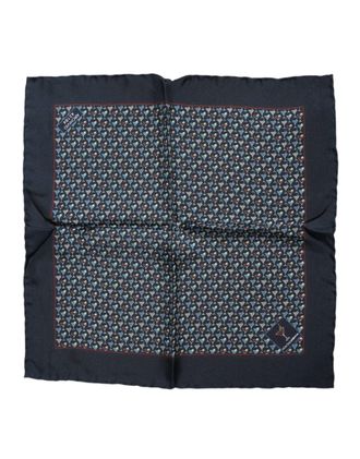 Dolce & Gabbana Mens Blue Cocktail Silk Square Foulard Scarf