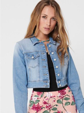 Only Jeansjacke ONLNEW WESTA CROPPED DNM JACKET RP mit heller Waschung