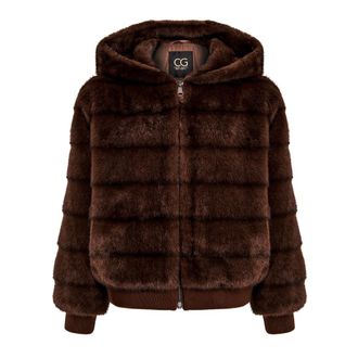 Cesare Gaspari Kapuzenjacke aus Kunstpelz - - Jackets - Damen - Braun - XL