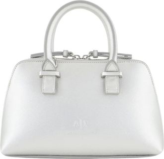 A|X Armani Exchange Femme, Sacs, Gris, Taille: ONE Size Sac Argent Logo Haut Zip