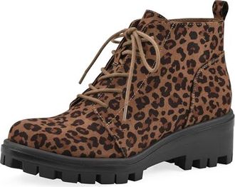 White Mountain Femme Tariq Bottine, Motif l&eacute;opard Marron, 38.5 EU