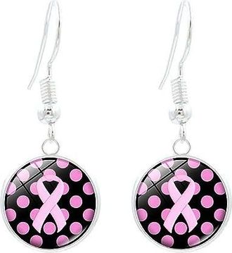 Generic NCQiFei Cancer du Sein Ruban Rose Boucles DOreilles à Tige Octobre Pour La Sensibilisation Au Cancer Du Sein, éLégants Accessoires Boucles DOreilles P