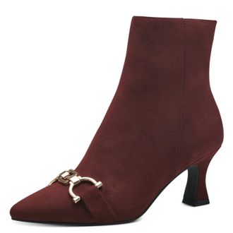 Marco Tozzi Damen Stiefeletten Spitz mit Absatz Elegant, Rot (Bordeaux), 41