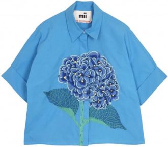 Mii Femme, Blouses et Chemises, Bleu, Taille: 38 FR Alba Blouse