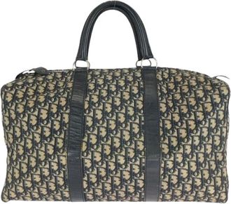 Dior Pre-owned Vintage Trotter Canvas/Leather Boston Bag - Femme - Pre-owned - Bleu - Taille: ONE Size