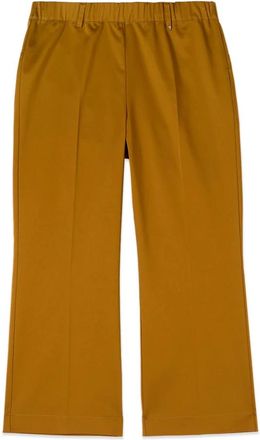 Oltre Femme, Pantalons, Brun, Taille: 38 FR Cotton blend cropped trousers
