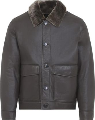 Yves Salomon Lederjacke - - Jackets - Herren - Braun - L