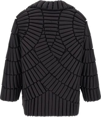 RAXXY Geometric Quilted Nylon Down Jacket - Black