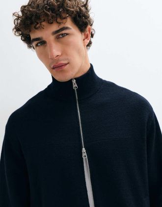 Arket gilet zipp&eacute; bleu fonc&eacute;-bleu marine