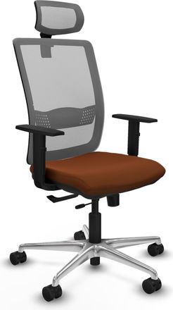 Piqueras y Crespo Ergonomischer Stuhl mit Lendenwirbelst&uuml;tze mit 1D-Armlehnen und h&ouml;henverstellbarem Kopfteil und Neigungsverstellung. Ausgestattet mit Syncro/Traslack 