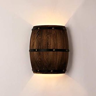 Newrays Antique Wood Wine Barrel Applique Murale Appliques Murales Intérieur pour Bar Couloir Chambre