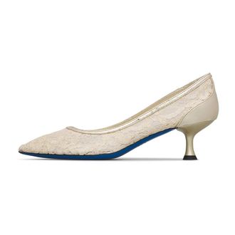 Loriblu Pumps mit Spitze und Lackleder - - Shoes - Damen - Gelb - 37 EU