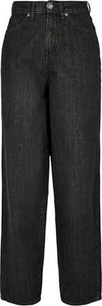 Urban Classics Ladies High Waist Wide Leg Cropped Denim Pants Pantalons, Black Washed, 28 Femme