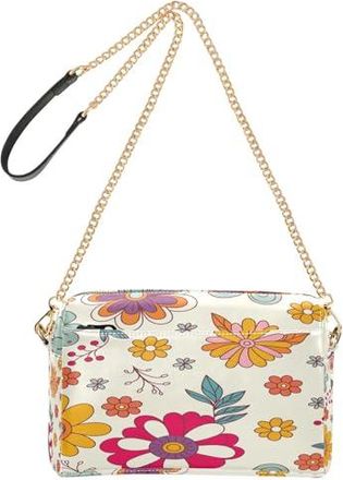 HMZXZ Sacs à bandoulière colorés à motif floral pour femme, sacs à main en cuir, petits sacs à main, bandoulière, fleur de printemps