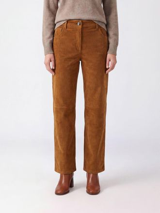 Magda Butrym Pantalon droit c&ocirc;tel&eacute; en cuir su&eacute;d&eacute;