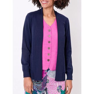 La Fianc&eacute;e Du M&eacute;kong Gilet long col ch&acirc;le uni TITO