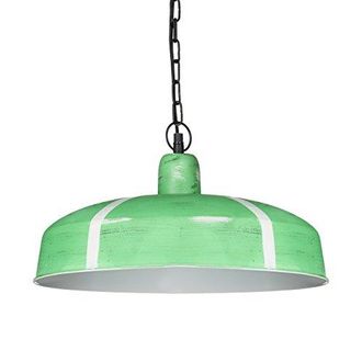 Relaxdays 10019210 Hängelampe Metall flach mit E27 Fassung bis 40W HBT 133 x 41 x 41 cm Hängeleuchte mit flachem Schirm Pendellampe Industrie aus lackiertem Met