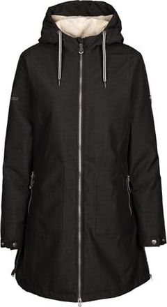 Trespass Neeska Veste imperméable avec doublure en polaire douce et capuche pour femme, Noir, L