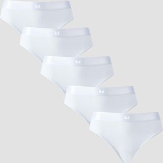 MyProtein MP Damen Bikinislip mit mittelhohem Bund (5er-Packung) - Wei&szlig; - XS
