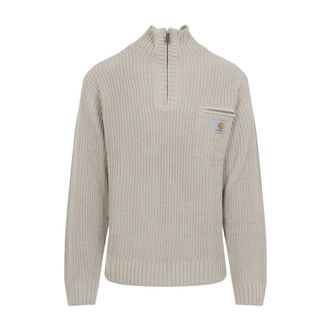 Carhartt Work in Progress Homme, Pulls, Beige, Taille: S Pull à demi-zip Detroit