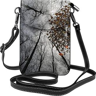 IUBBKI Sky Through The Tree Porte-monnaie pour téléphone portable - Petit portefeuille en cuir à bandoulière pour femmes Sac à bandoulière pour carte de tran