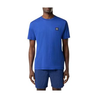 Stone Island Homme, Tops, Bleu, Taille: M Cotton T-Shirt