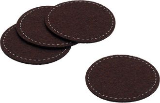 KELA Kela Glas-Untersetzer Alia rund 4-teilig aus Filz in braun, 10 x 10 x 1 cm, 4-Einheiten