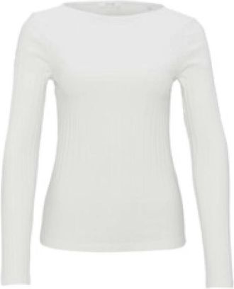 OPUS Klassisches Rundhals Langarmshirt - - Tops - Damen - Wei&szlig; - XL