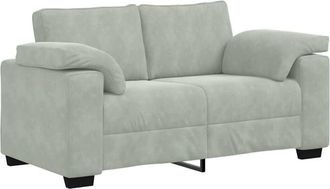 vidaXL Zweisitzer-Sofa Hellgrau 120 cm Samt Vidaxl