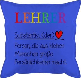 Shirtracer Kissen 50x50 - Lehrer Definition | Abschiedsgeschenk Lehrer | Geschenk für Lehrer zum Abschied | Coole Lehrer Geschenke | Lehrer Geschenke - 50 x 50 c