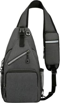 Generic Petit sac &agrave; bandouli&egrave;re pour voyage, randonn&eacute;e, sac &agrave; dos tendance d&eacute;contract&eacute;, gris fonc&eacute;, Width 19cm, height 38cm, thickness 9cm