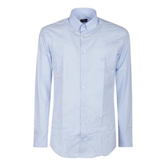 Etro Logo Button Down Langarmhemd - - Shirts - Herren - Blau - L