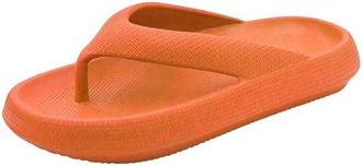 Generico Chaussures d&eacute;t&eacute; douces pour femme, homme, maison, piscine, bain douche, antid&eacute;rapantes, sandales unisexes, doigt, plage, confortables, Orange, 39/40 E