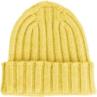 Made In Italia unisex, Accessoires, Jaune, Taille: ONE Size Bonnet en cachemire tricoté