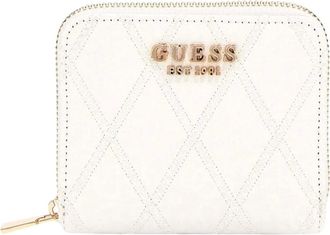 Guess Femme, Accessoires, Blanc, Taille: ONE Size Porte monnaie surpiqu&eacute; Adi