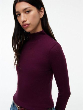 Tommy Jeans Langarmshirt TJW ESSENTIAL MOCK NECK Baumwollmischung
