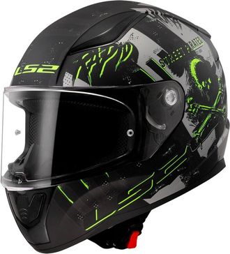 LS2 Helmets Rapid II Motorradhelm, Schwarz/Gelb, XS
