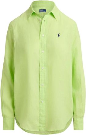 Polo Ralph Lauren Femme, Blouses et Chemises, Vert, Taille: 36 FR Chemise Classique &agrave; Manches Longues et Boutons