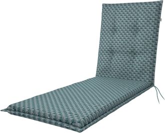 Doppler Auflage Rollliege Living Blau Rattan I Gartenliege-Polster 195x60x6cm aus Baumwolle & Polyester I Liegestuhl-Auflage weich & bequem I Liegenauflage zu