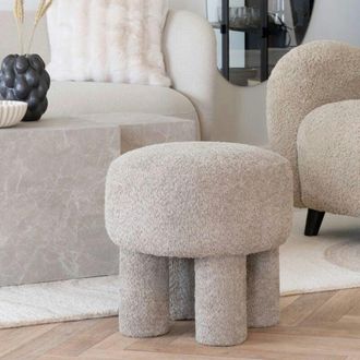 Pier Import Pier Import - Pouf de salon gris clair sur pieds bruges