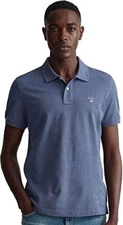 GANT REG Shield SS Pique Polo, Mélange de Jeans Bleu foncé, 4XL Homme