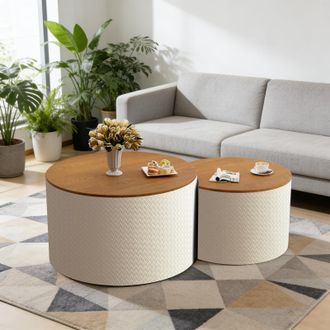 Generic Beistelltische mit Stauraum, moderner halbmondf&ouml;rmiger Beistelltisch mit Stauraum - Au&szlig;enlederfurnier f&uuml;r Wohnzimmer, Arbeitszimmer, Balkon - Keine Mo