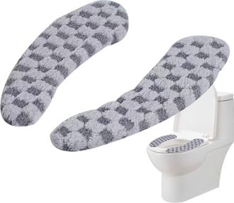 Generic Toilet Seat Cushion Pad - Velvet Seat Cushion Cover, 40cm 1 Pair Adhesive Soft Washable Pads, Toilet Seats Pad | for Bathroom Winter Household Dormito