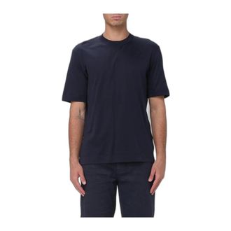 Ermenegildo Zegna Baumwoll- und Seiden-T-Shirt - - Tops - Herren - Blau - M
