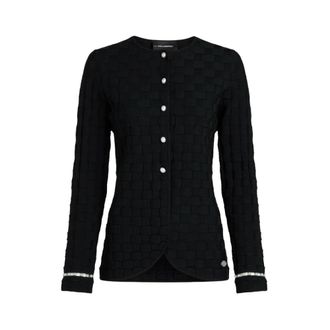 Karl Lagerfeld Faux-Perlen Detail Strickjacke - - Knitwear - Damen - Schwarzk - L