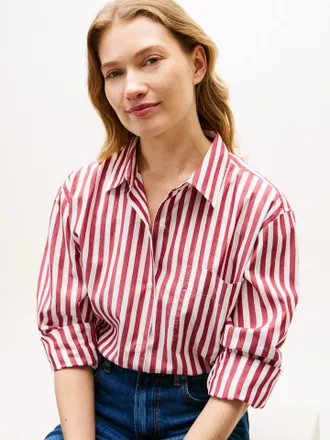 Tommy Hilfiger Langarmbluse ESS POPLIN EASY FIT SHIRT Baumwolle