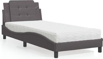 vidaXL Bettgestell ohne Matratze Zadar Grau 100x200 cm Kunstleder Vidaxl