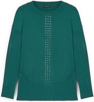 Fiorella Rubino Femme, Pulls, Bleu, Taille: 38 FR Pull avec applications paillet&eacute;es