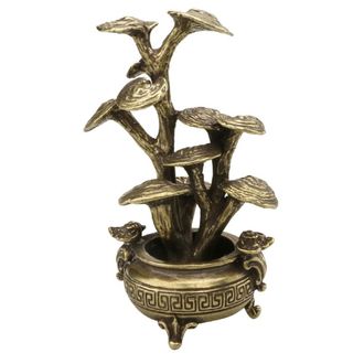 Amosfun Vintage Messing Bonsai Statue Dekoration Kompakte Handgefertigte Kupfer Skulptur Als Tee K&auml;tzchen Und Wohnaccessoire Langlebige Tisch Bonsai Figur Jap